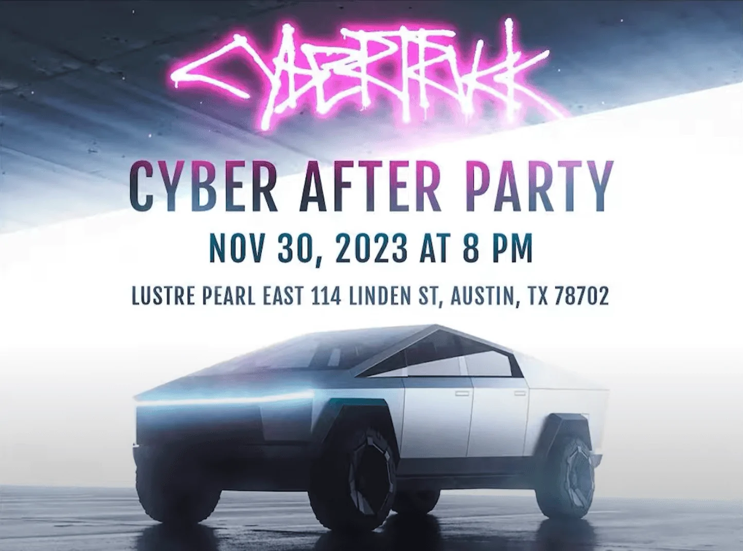 Unofficial Cybertruck Delivery Event After Party! @ Lustre Pearl East ...
