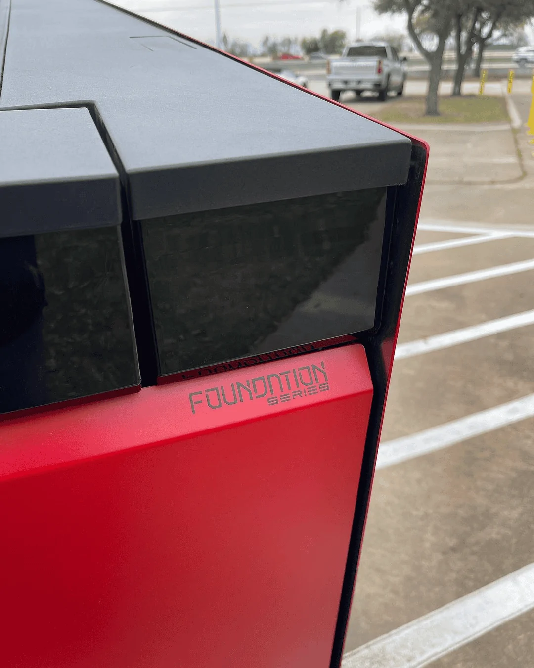 First liquid PPF "painted" Cybertruck in Rosso Ferrari Red | Tesla ...