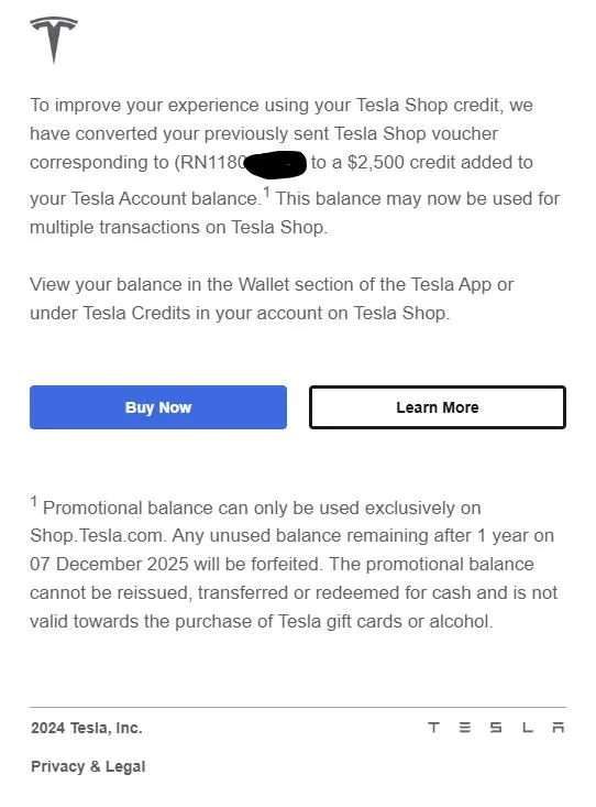 Update: Oh Well...Received $1800 additional Tesla Shop Credit?! | Page ...