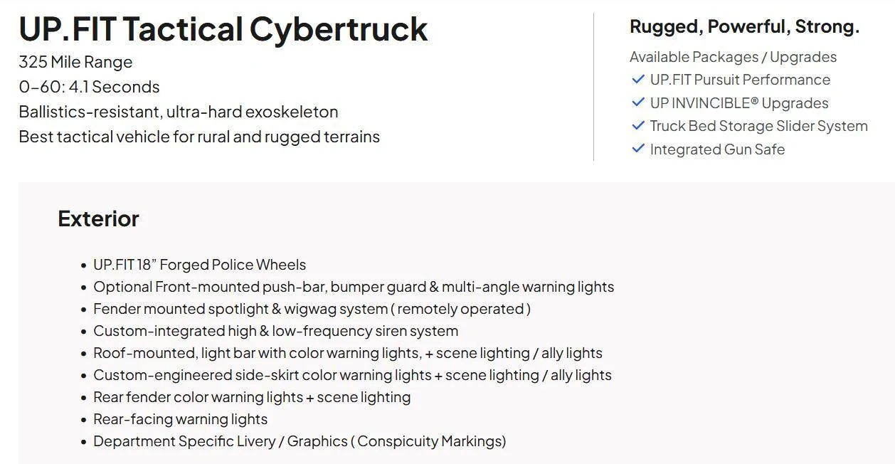 Qatar government orders fleet of Cybertruck Police Vehicles (outfitted ...