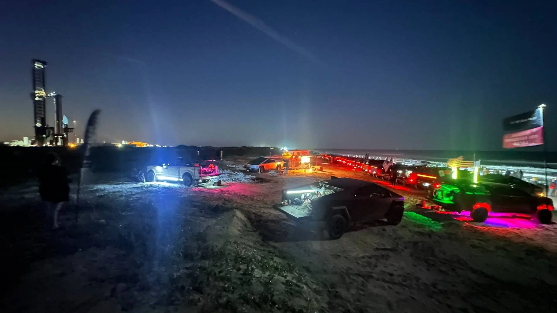 Starbase Cyber Beach Light Show & After Event | Tesla Cybertruck Forum ...