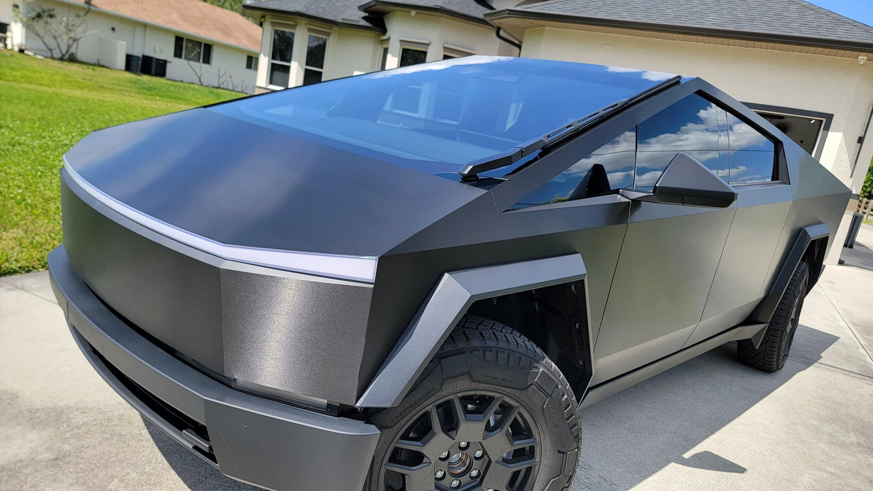 Cybertruck Wrapped in 3M 2080 - Brushed Black Metallic | Tesla ...