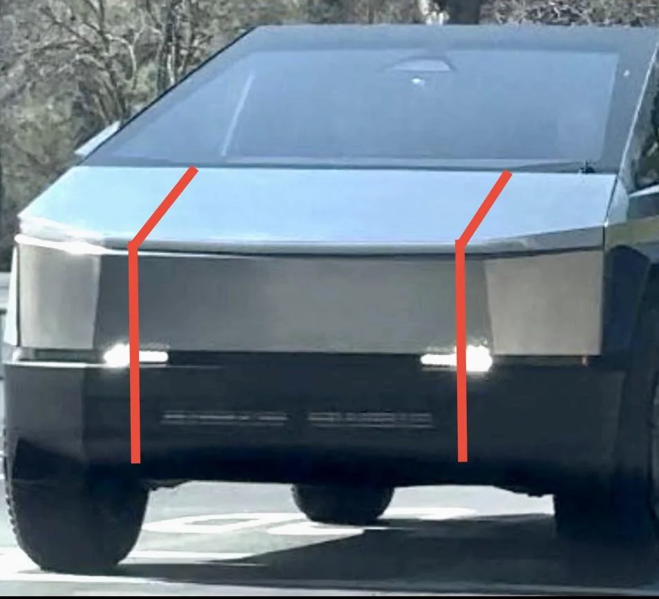 Cybertruck spotted with frunk open, revealing waterfall design! | Page ...
