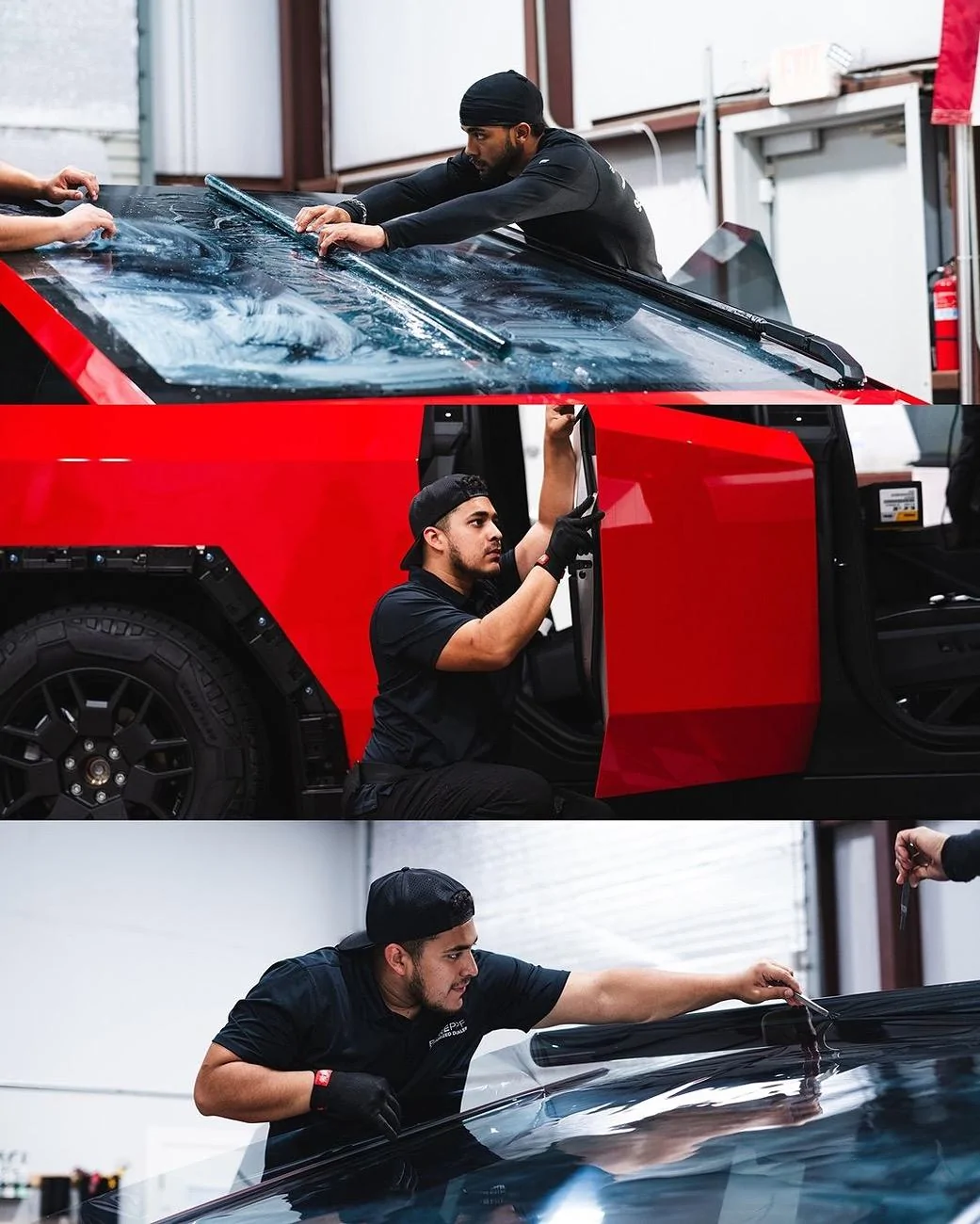 (PURE PPF) Stallion Red Colored Paint Protection Film wrapped by Black ...