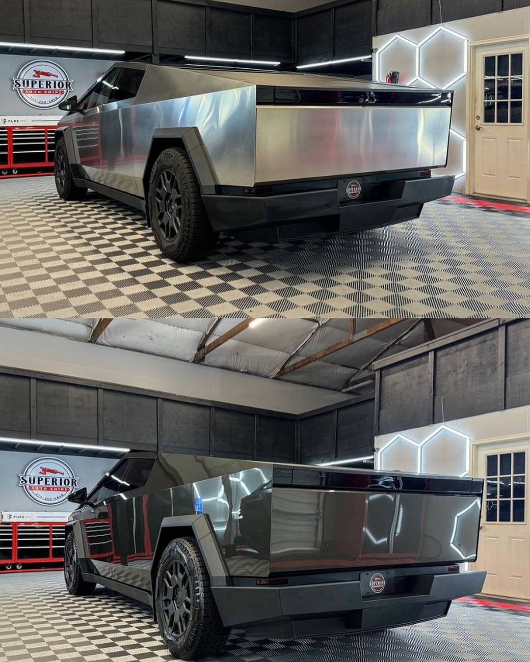 (PURE PPF) Platinum Cybertruck beautifully wrapped by Superior Auto ...