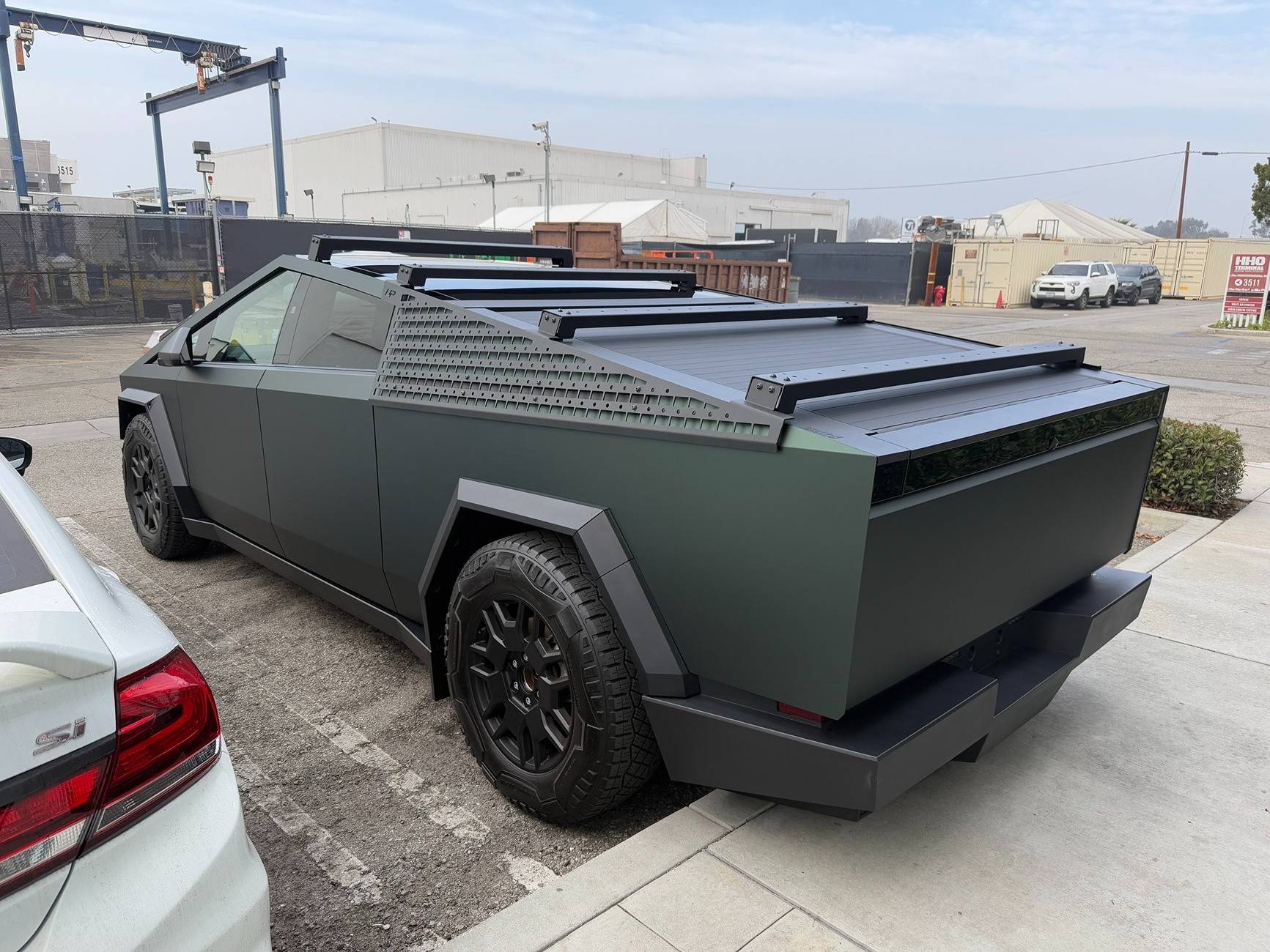 Customer Cybertruck in PURE PPF Forest Green Wrap, Gyeon Ceramic Coat ...