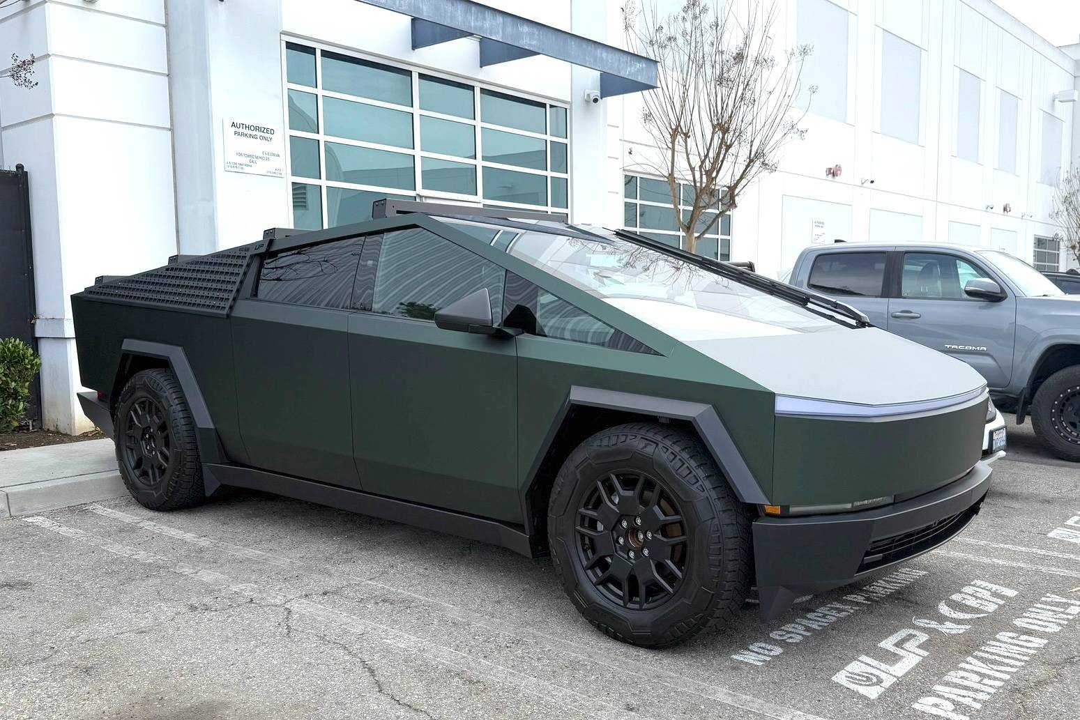 Customer Cybertruck in PURE PPF Forest Green Wrap, Gyeon Ceramic Coat ...