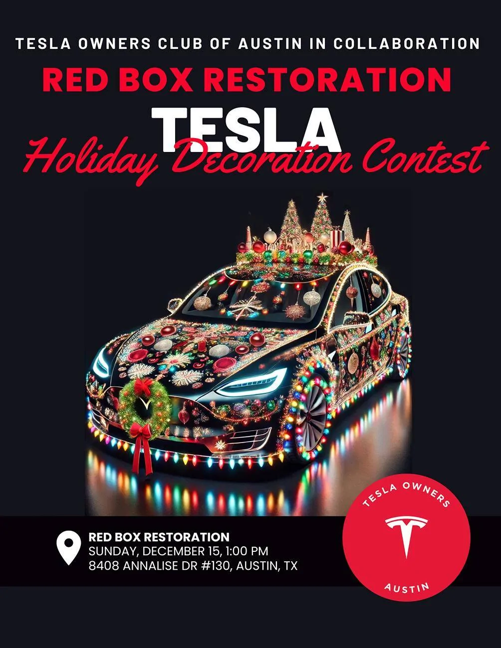 Win Big at the Tesla Holiday Decoration Contest: Vinyl Wrap, Window ...
