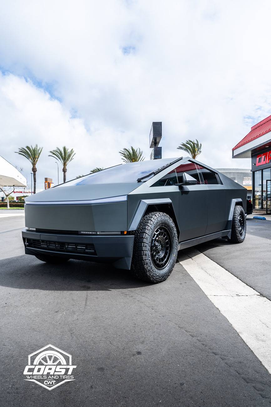 Simple and quick Cybertruck build: Satin Midnight Moss Wrap, 20" Black ...