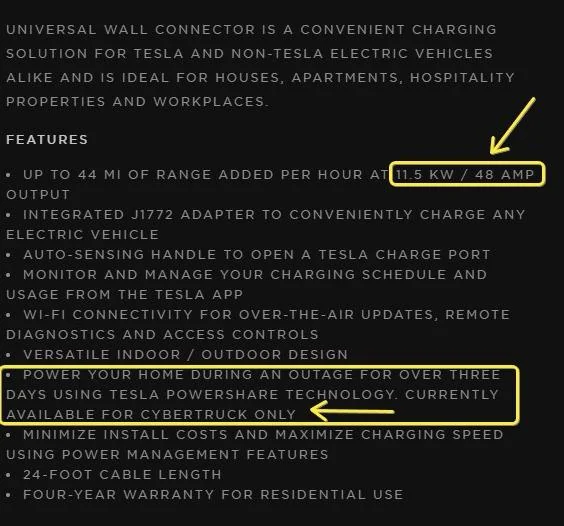 AC charging limits | Tesla Cybertruck Forum - Cybertruck Owners Club
