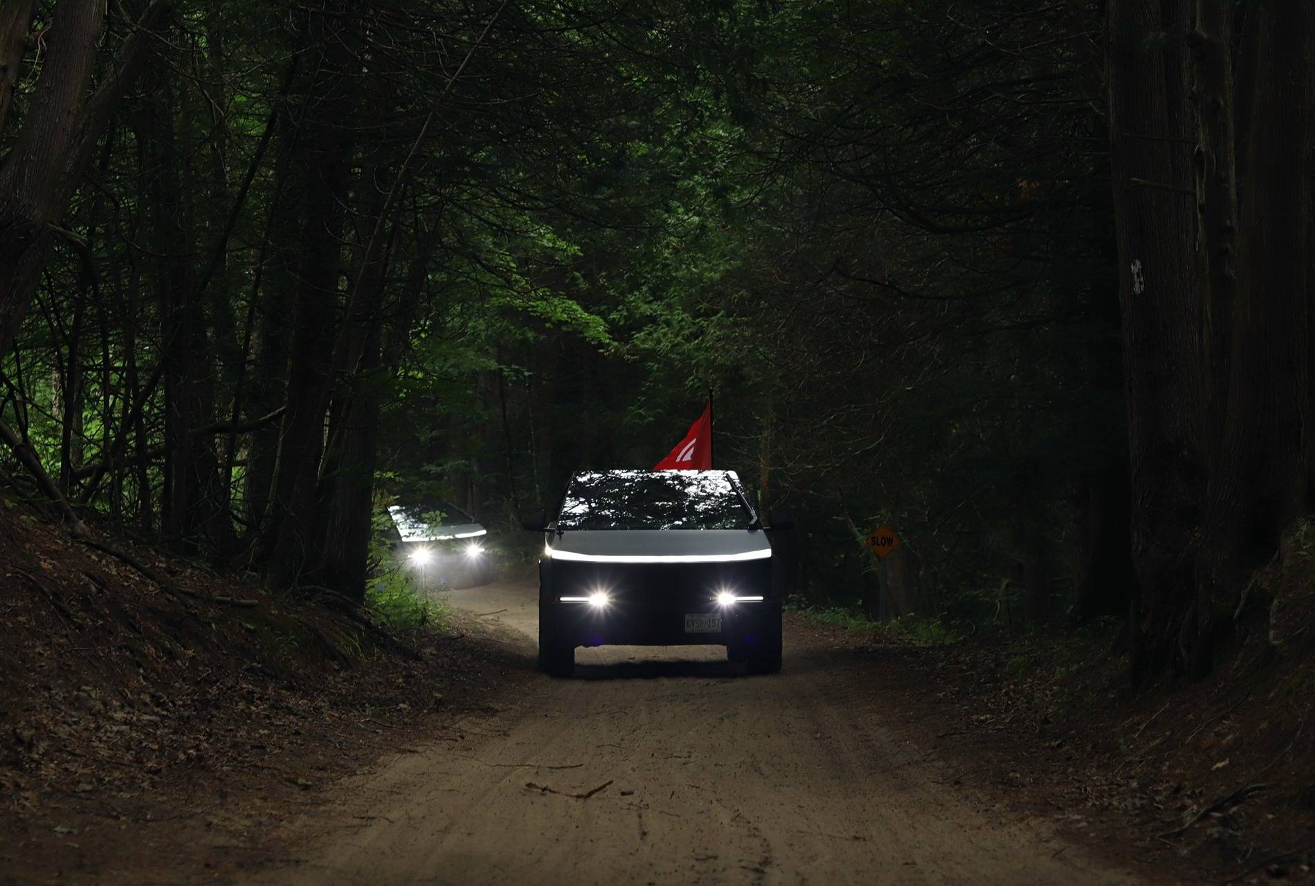Photoshoot: Cybertrucks Off-Roading in The Woods | Tesla Cybertruck ...