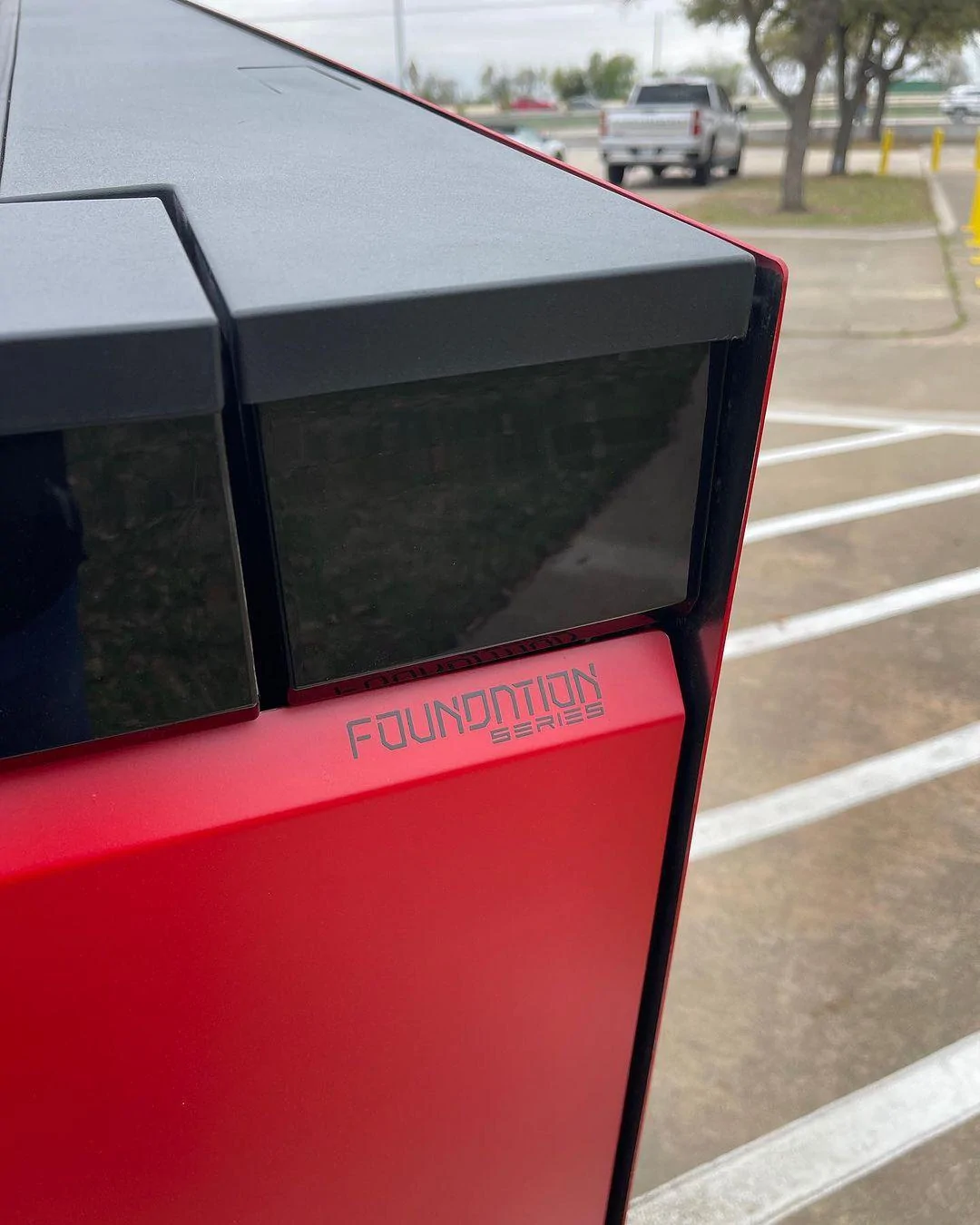 First liquid PPF "painted" Cybertruck in Rosso Ferrari Red | Tesla ...
