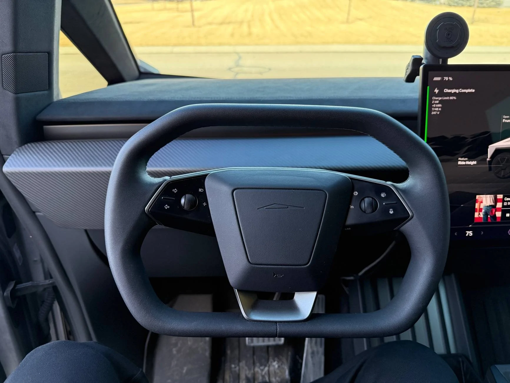 RPM Tesla Matte Carbon Fiber Lower Dash installed | Tesla Cybertruck ...