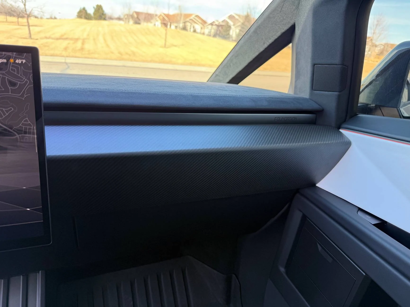 RPM Tesla Matte Carbon Fiber Lower Dash installed | Tesla Cybertruck ...