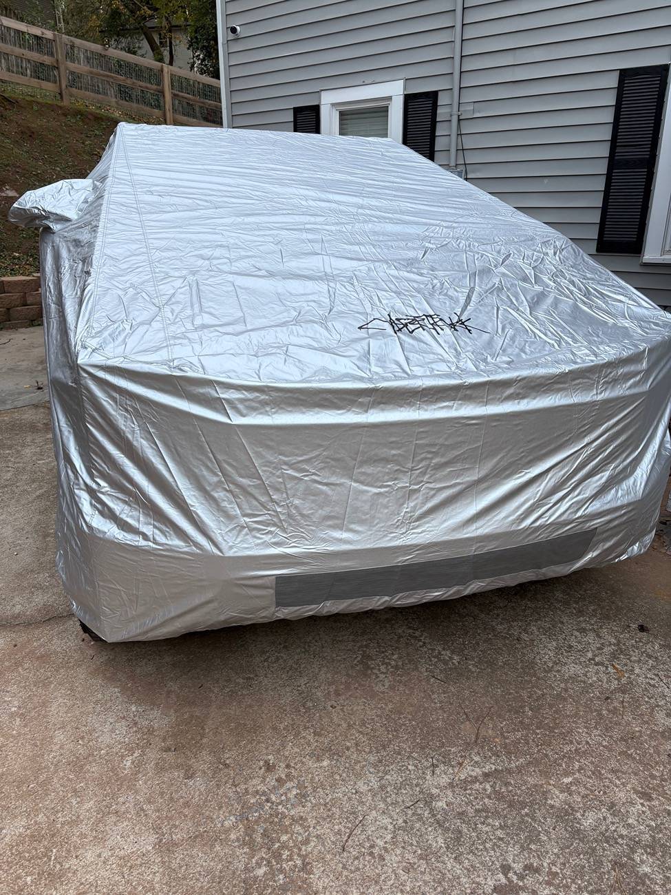 Cybertruck OEM Car Cover Installed - Review & Photos | Tesla Cybertruck ...