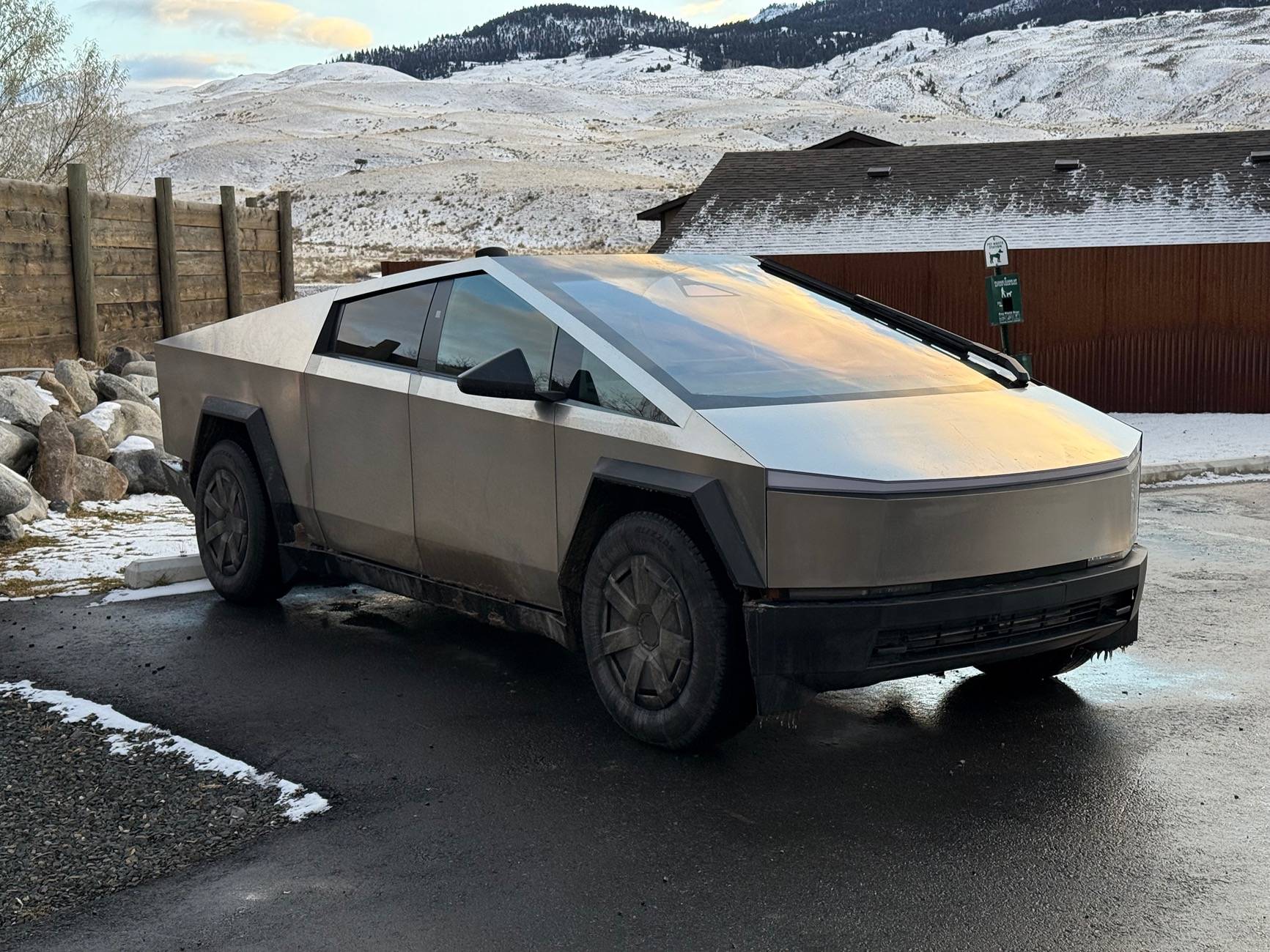 Winter trip into Yellowstone w/ Blizzak Tires | Tesla Cybertruck Forum ...