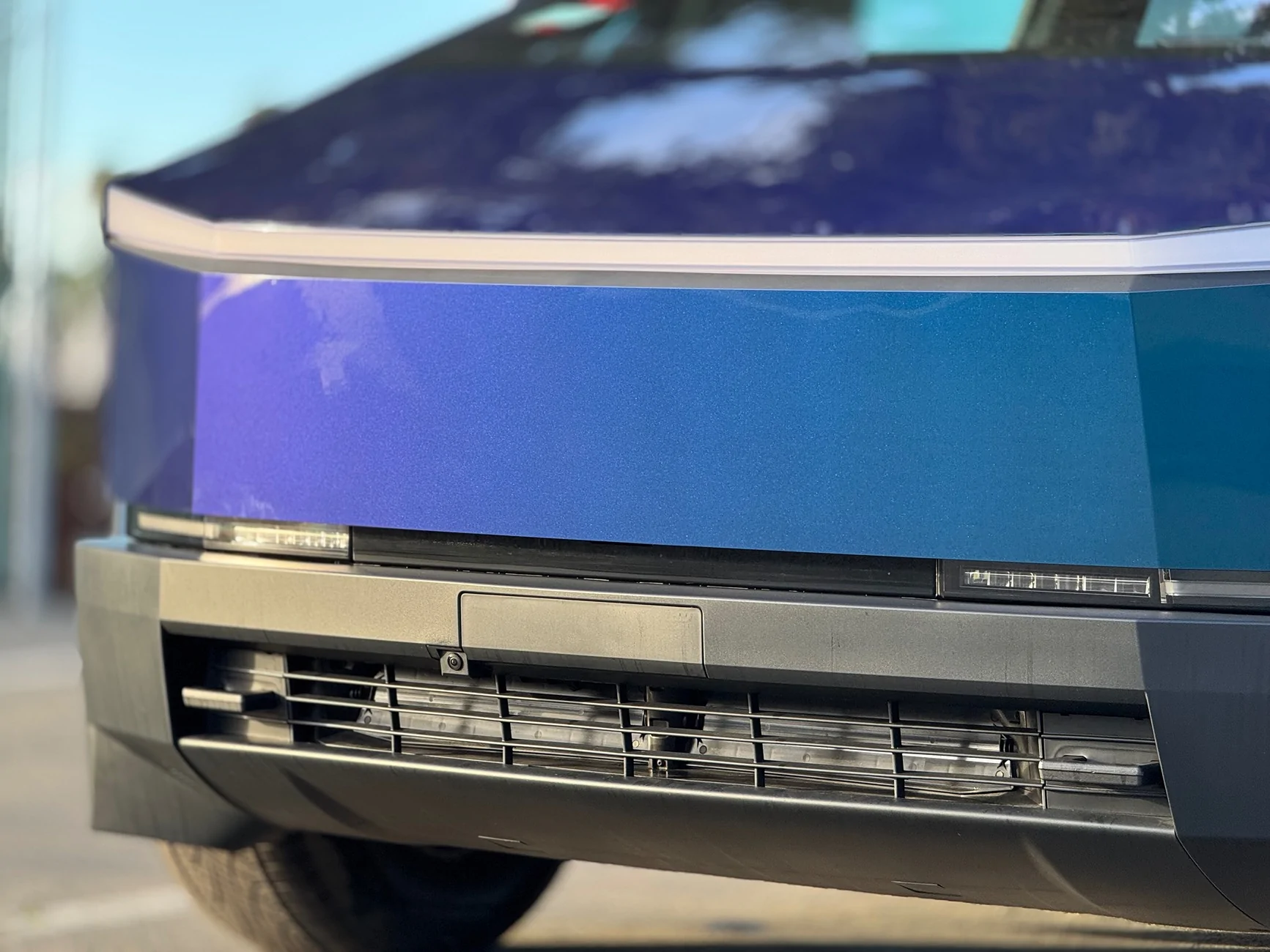 Cybertruck wrapped in TWRAPS Purple Phantom Blue | Tesla Cybertruck ...