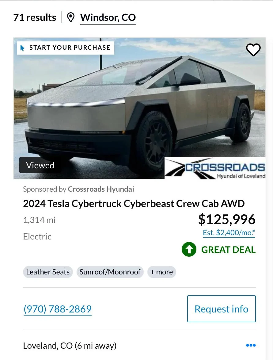 CyberBeast Residuals Below MSRP | Tesla Cybertruck Forum - News ...