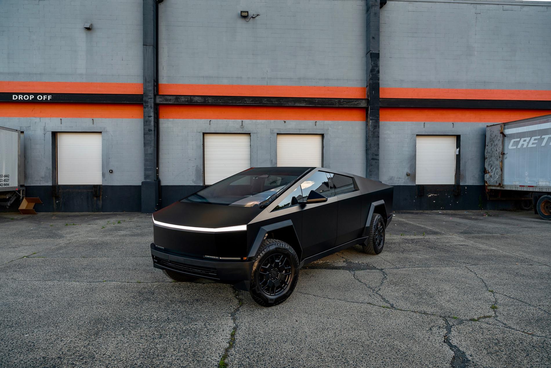 Another stek matte black cybertruck in NY | Tesla Cybertruck Forum ...