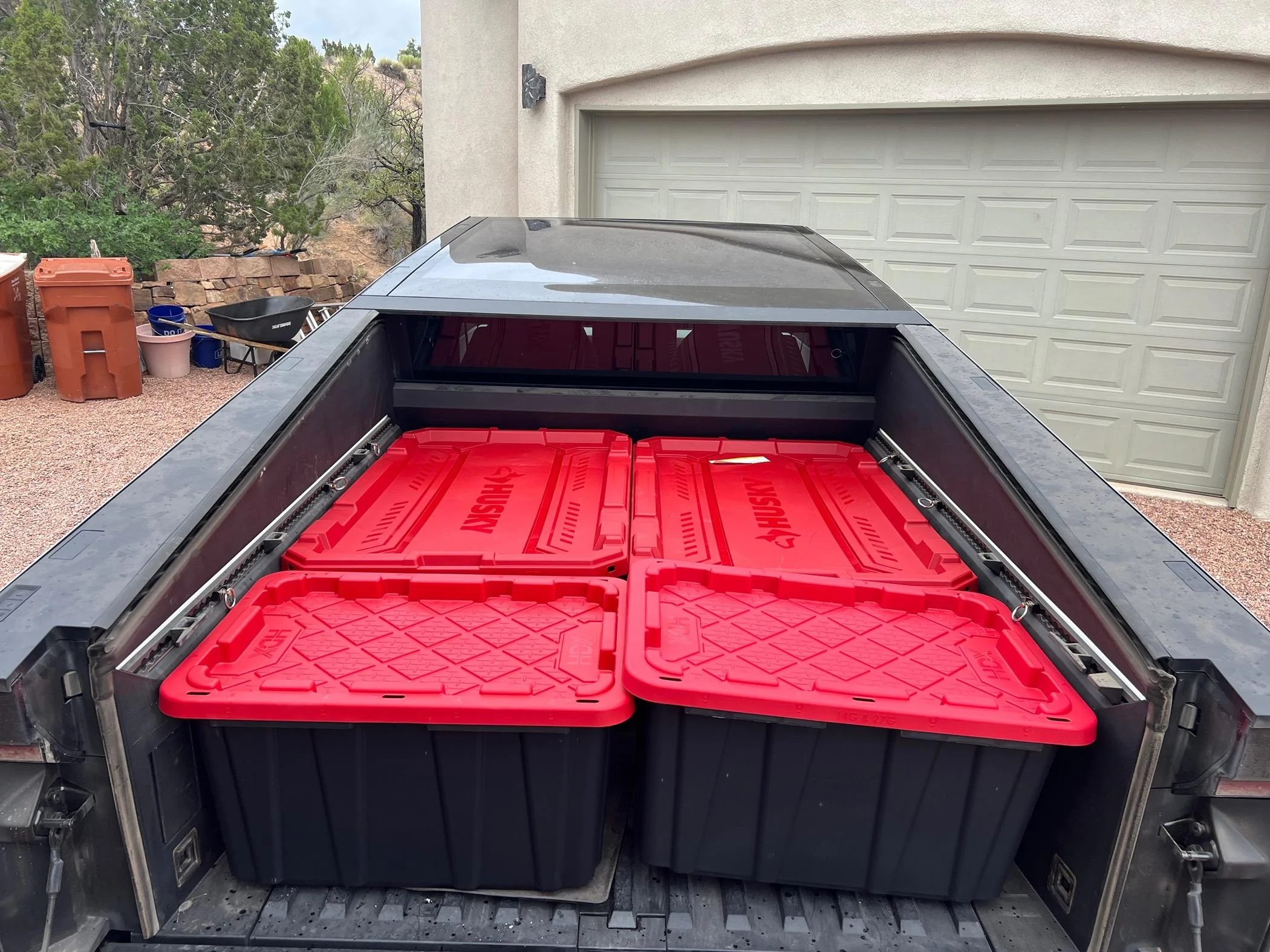 Bed Storage Bin Option: Husky 57 Gallon Storage Tote With Wheels ...