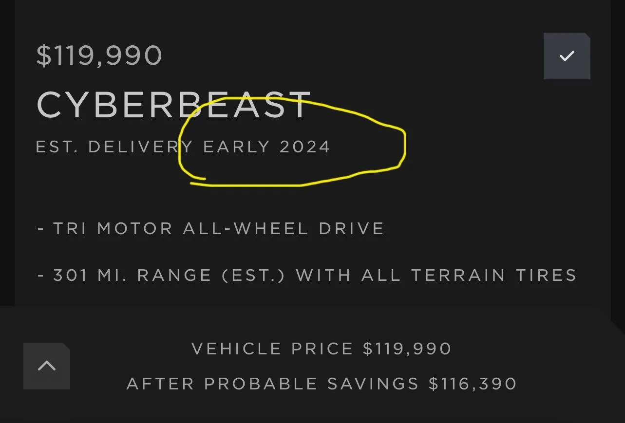 Foundation Series AWD vs Tri-Motor Cyberbeast delivery timeline | Tesla ...