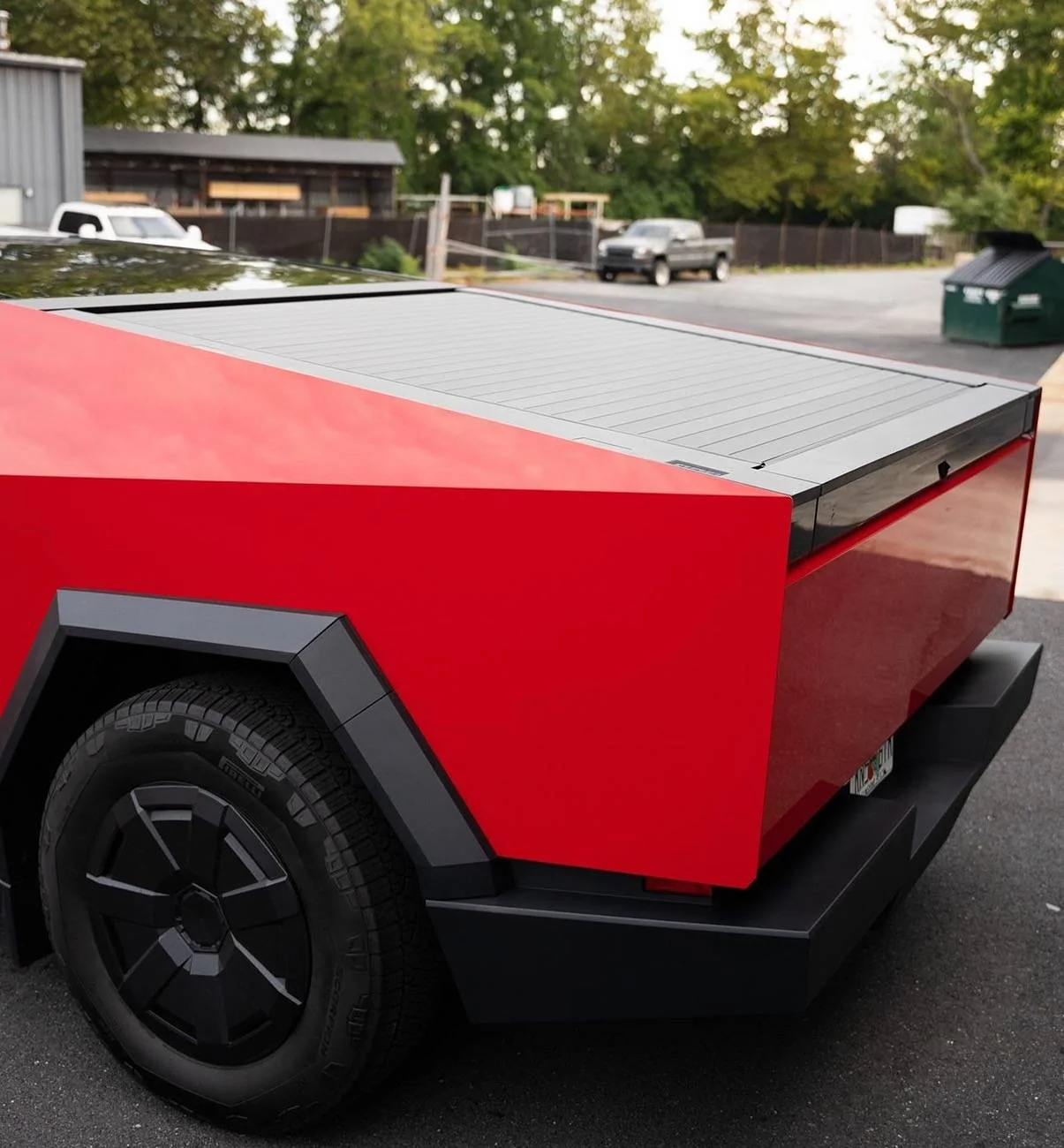 Cyber Truck Wrapped in Stallion Red Colored PPF! | Tesla Cybertruck ...