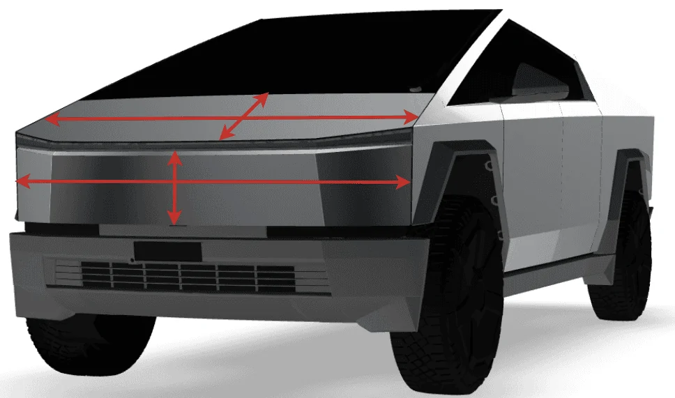 Does anyone know the length and width of the frunk hood? | Tesla ...