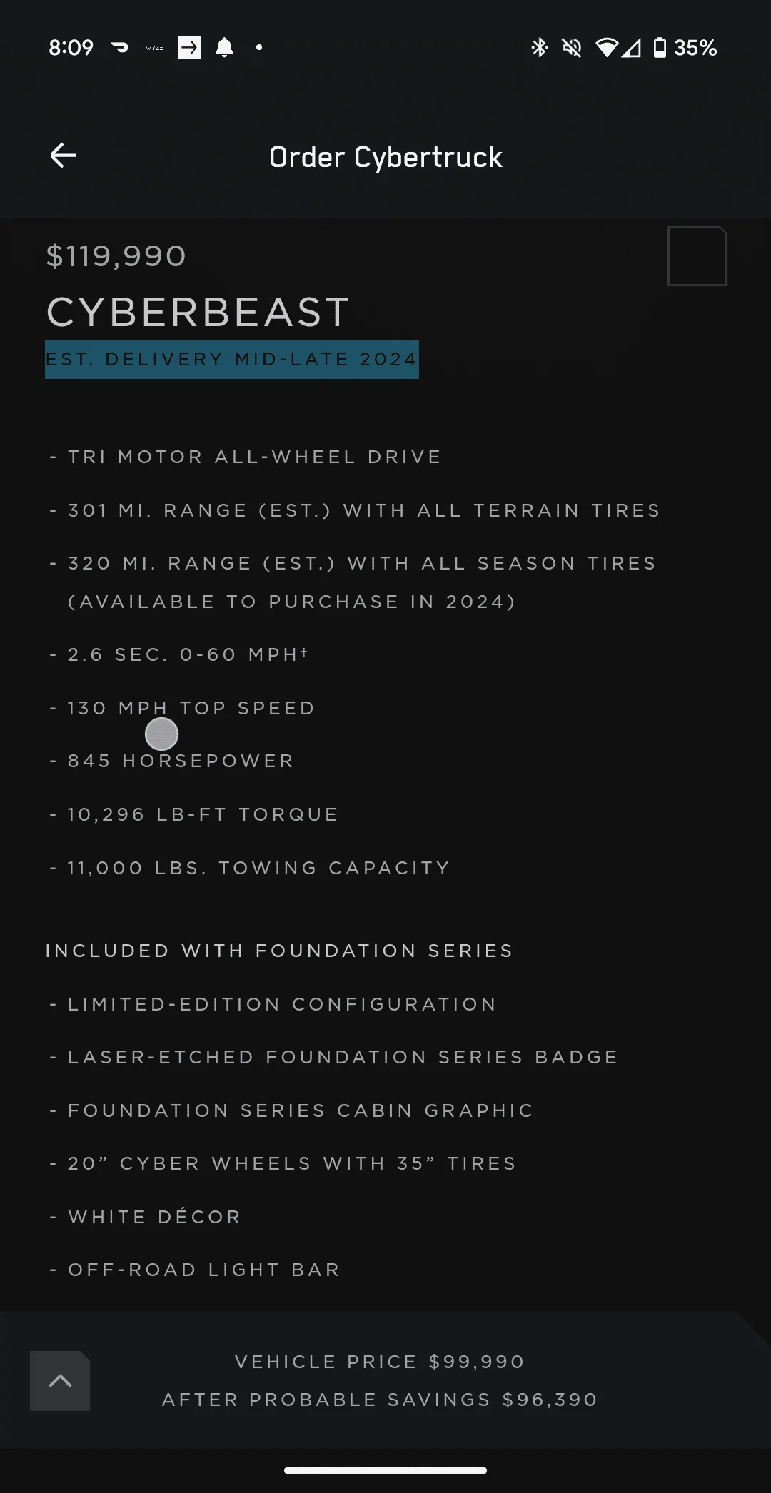 Foundation Series AWD vs Tri-Motor Cyberbeast delivery timeline | Tesla ...