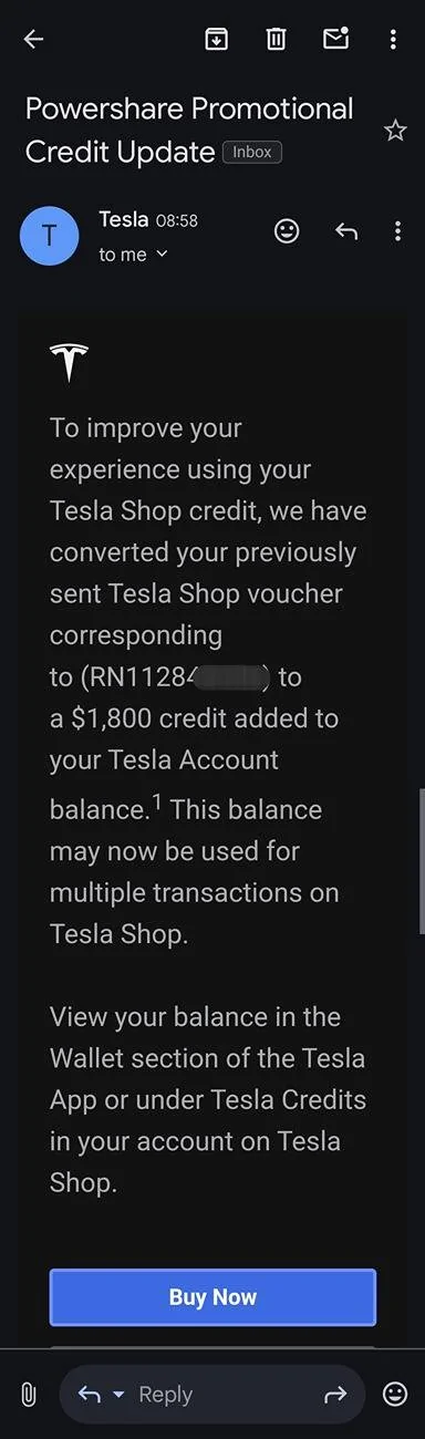 Update: Oh Well...Received $1800 additional Tesla Shop Credit?! | Tesla ...