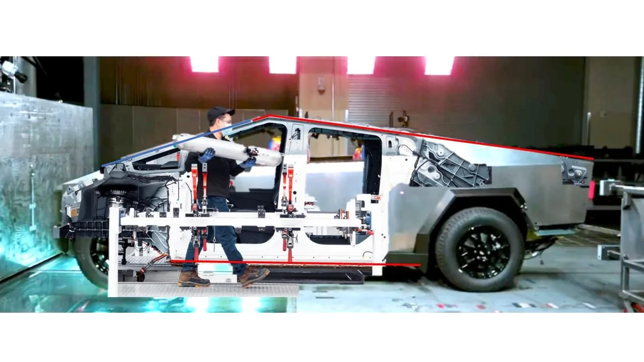 Cybertruck spotted with frunk open, revealing waterfall design! | Page ...