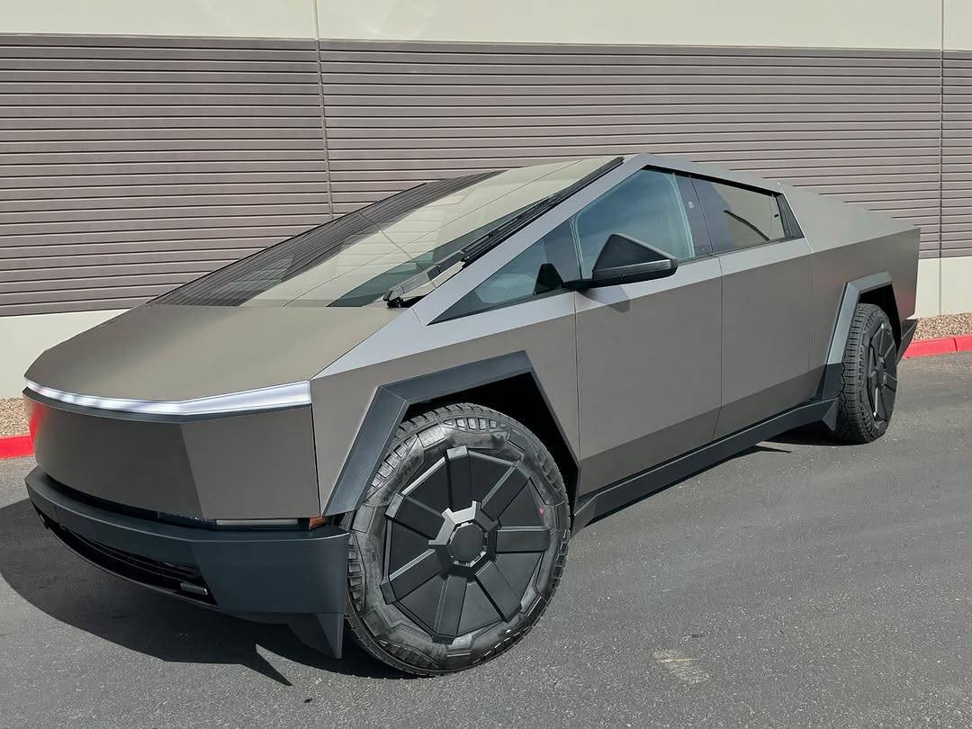 (PURE PPF) Satin Stainless Steel Cybertruck Wrapped by AZ AUTO ...
