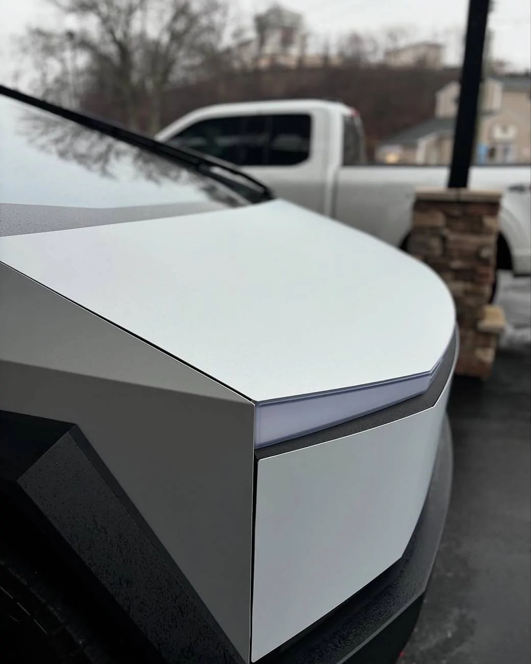 (PURE PPF) Satin Balloon White Cybertruck wrapped by SJ Shop CT | Tesla ...