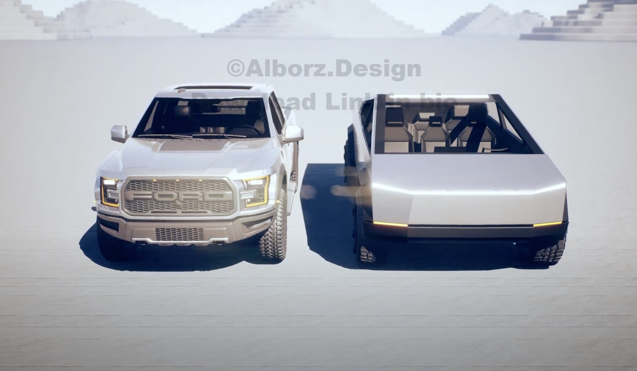 Digital Look at Cybertruck and F-150 Side-by-Side | Tesla Cybertruck ...