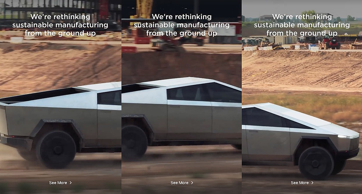 Tesla Posts Real Footage of Cybertruck In Action at Giga Texas | Tesla ...