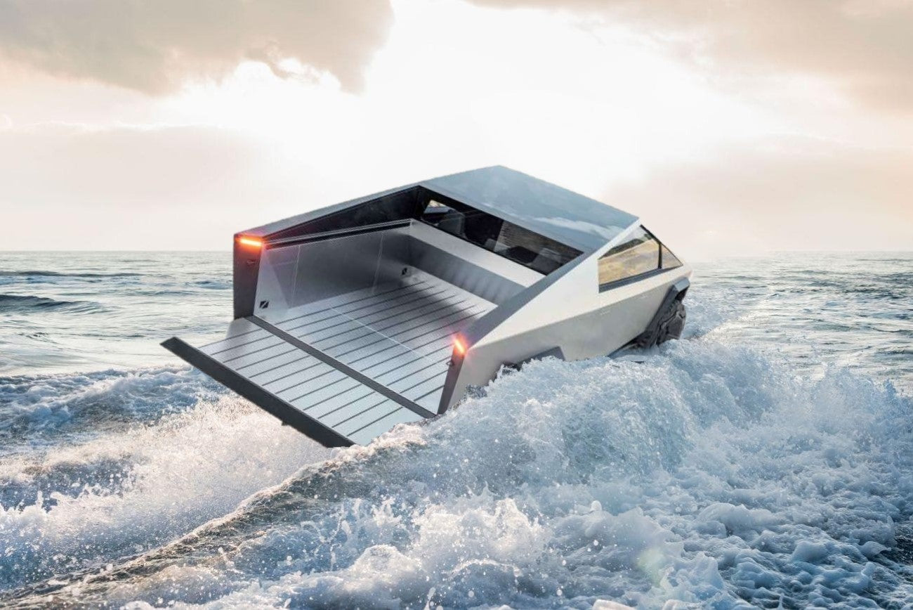 Cybertruck is waterproof enough to serve as a boat to cross rivers ...