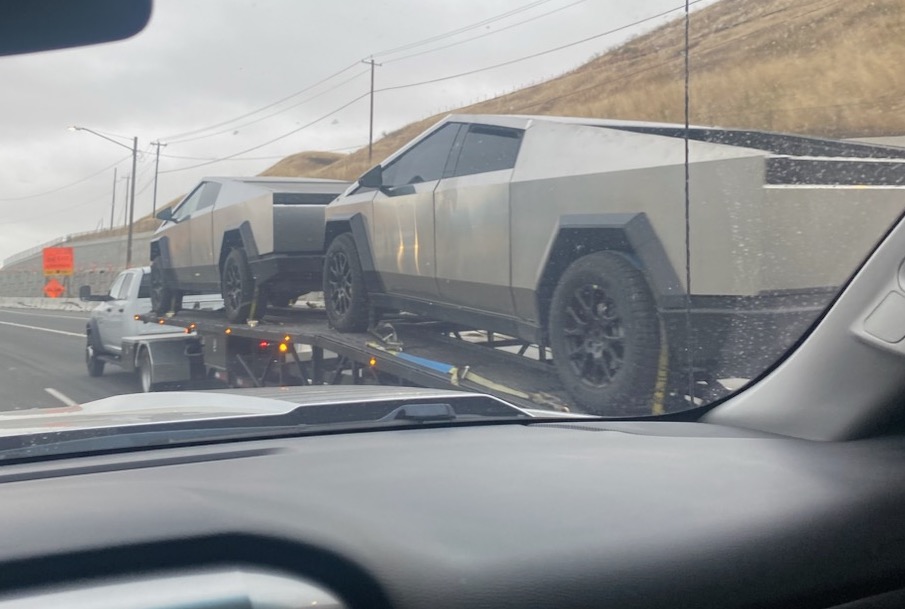 2 CybertruckS (plural) Trailered Tow Through Stockton CA! | Tesla ...