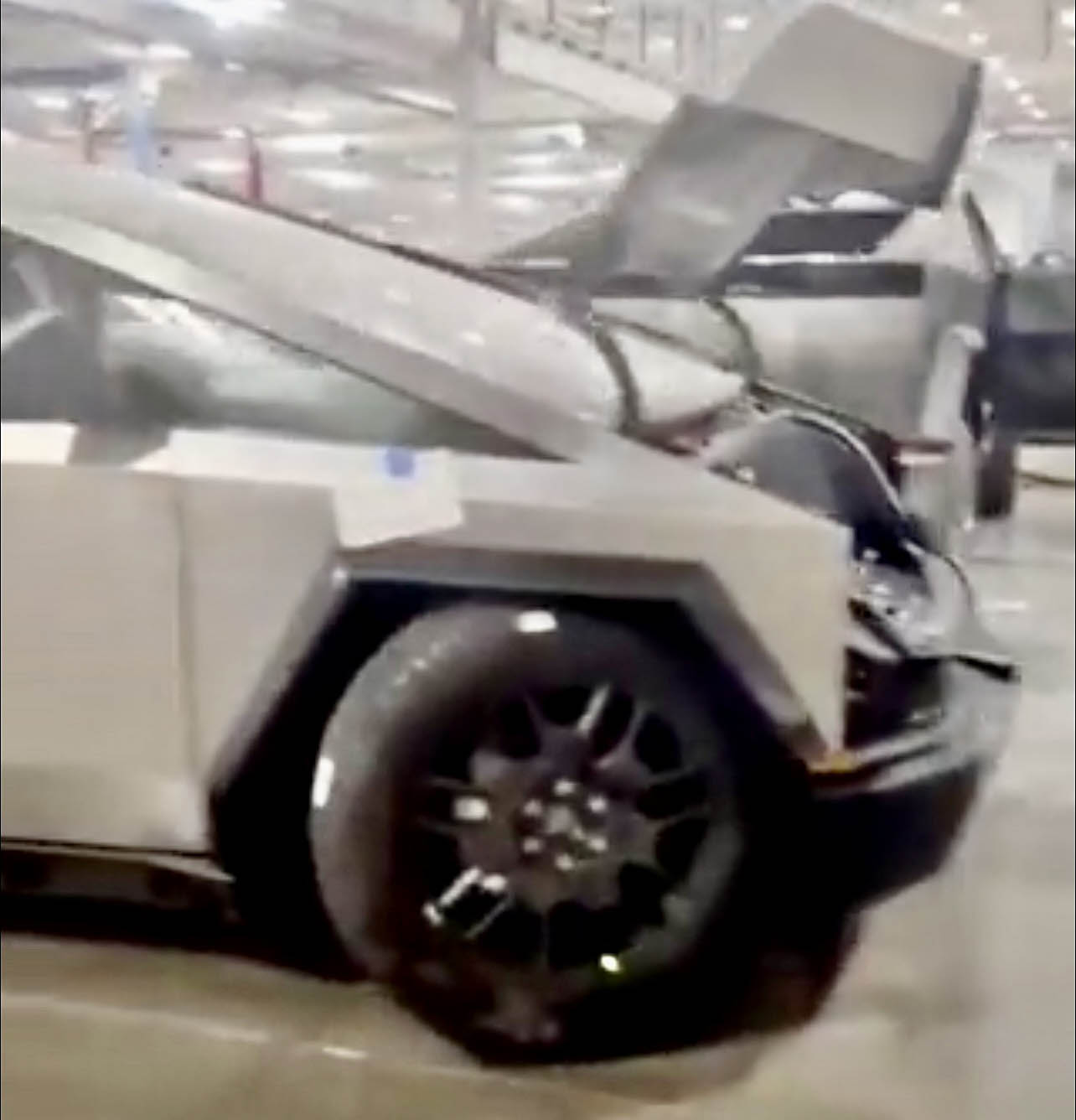 New leaked video! Many Cybertrucks production completed w/ new wheel ...