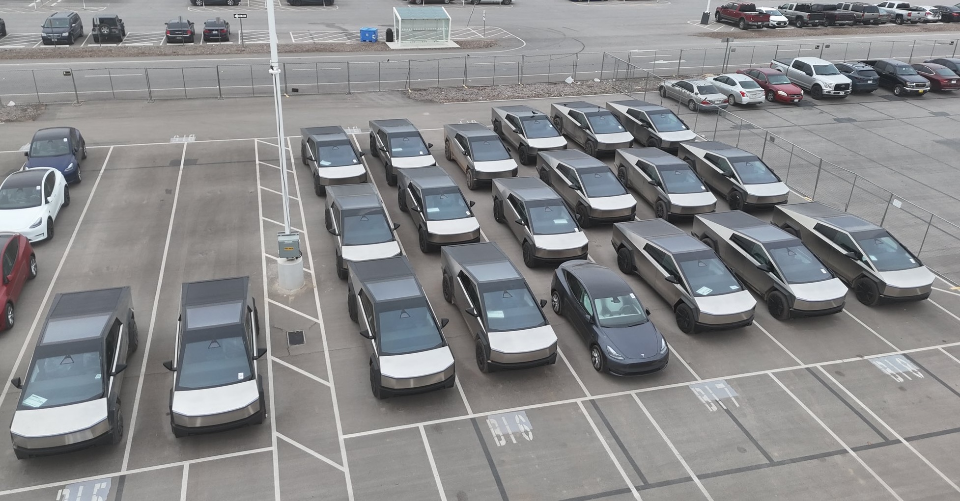 Record 19 Cybertrucks in outbound lot today (12/15/23)!! | Tesla ...