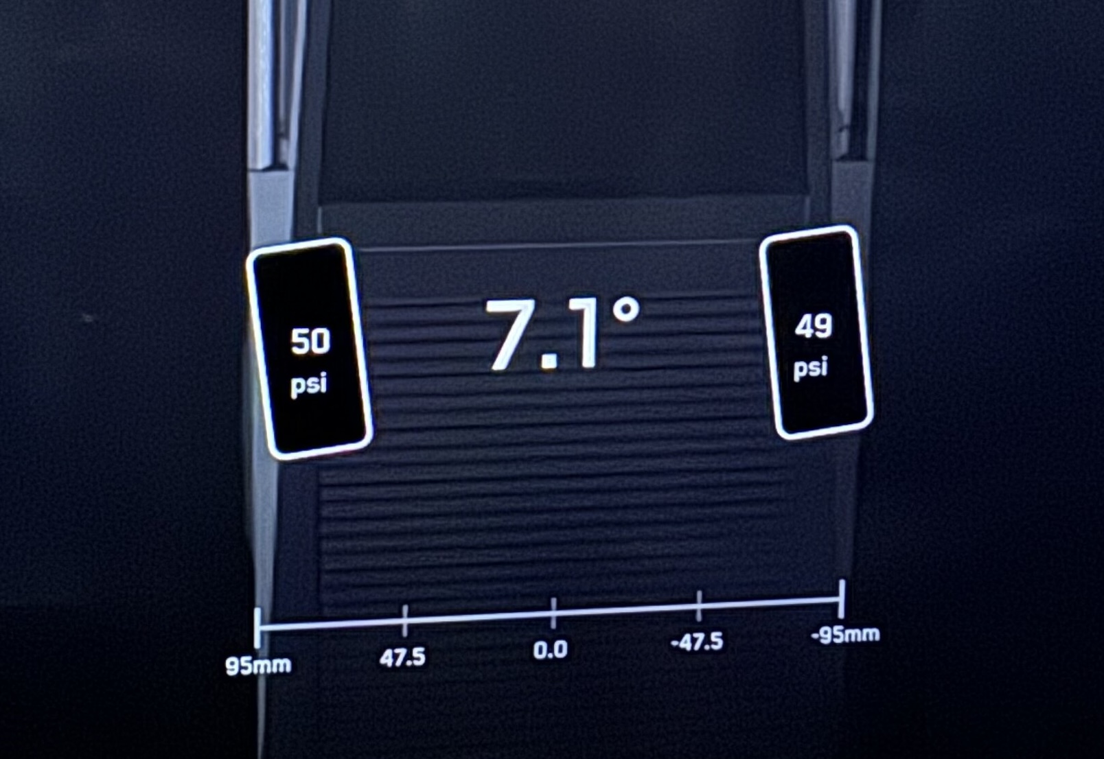 7 degrees of rear steering angle showing on my Cybertruck | Tesla ...