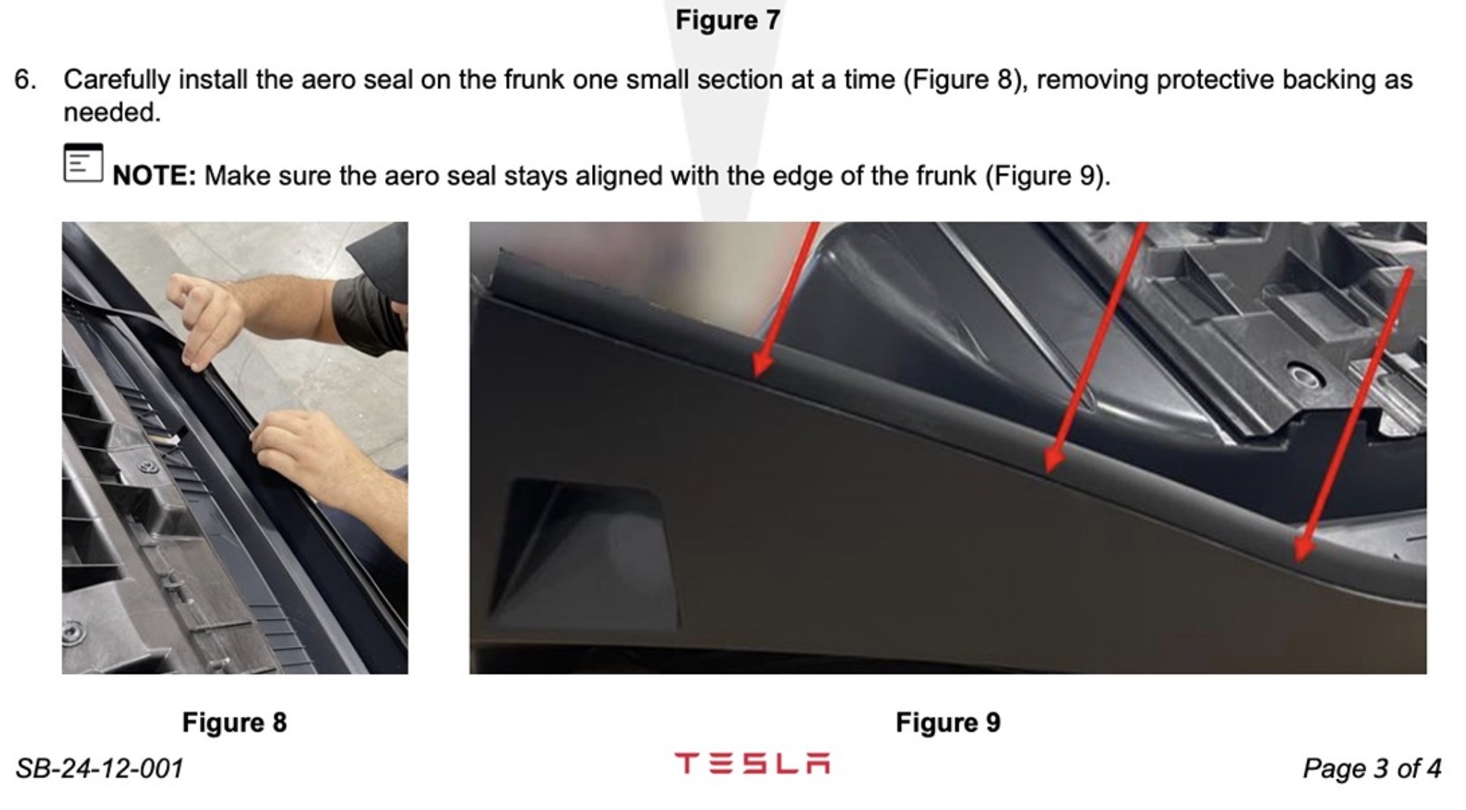 New TSB Service Bulletin - Frunk Seal (Retrofit Frunk Aero Seal ...