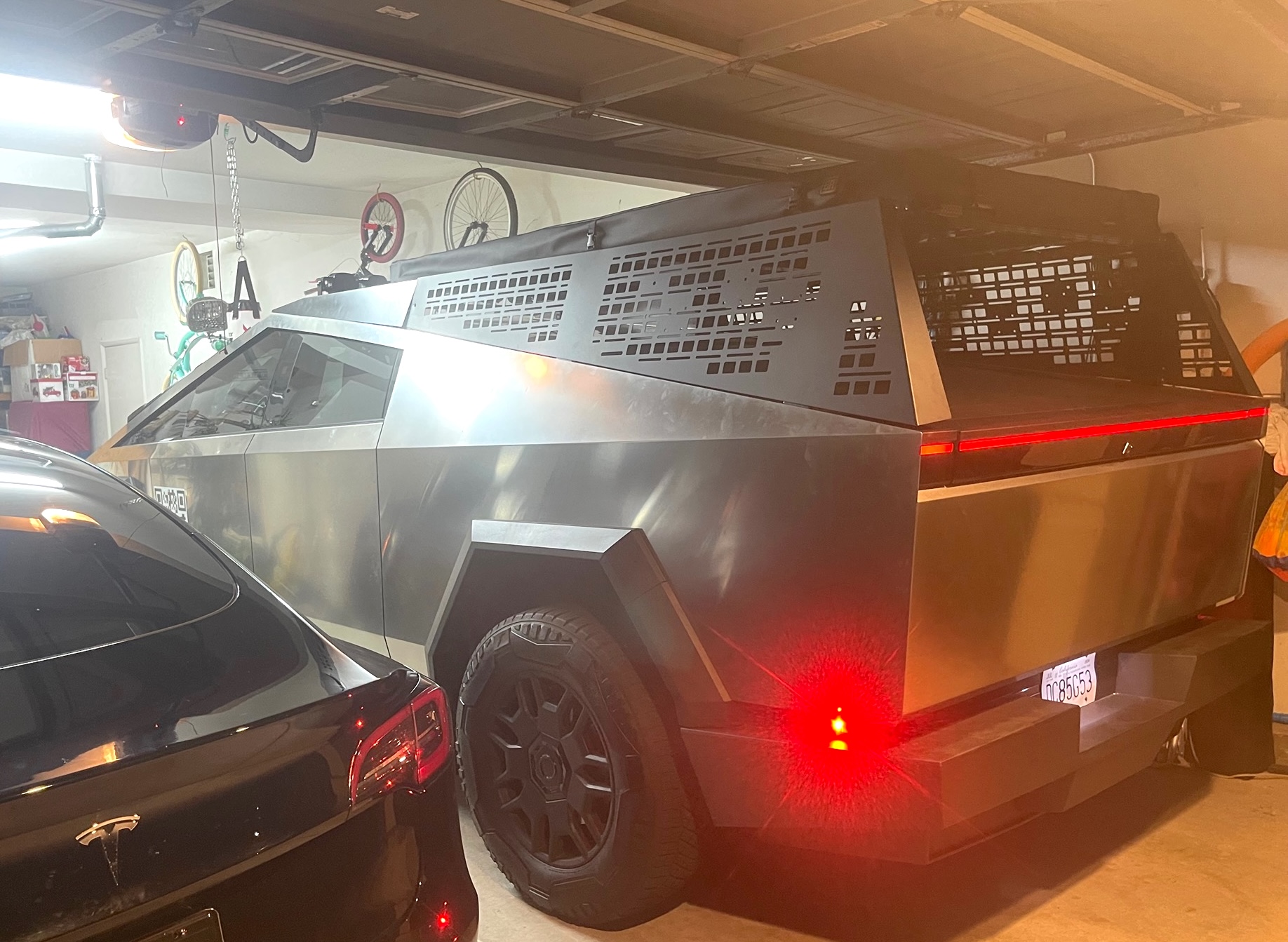 Cybertruck modular roof rack + bed rack w/ rooftop tent (RTT) - world's ...