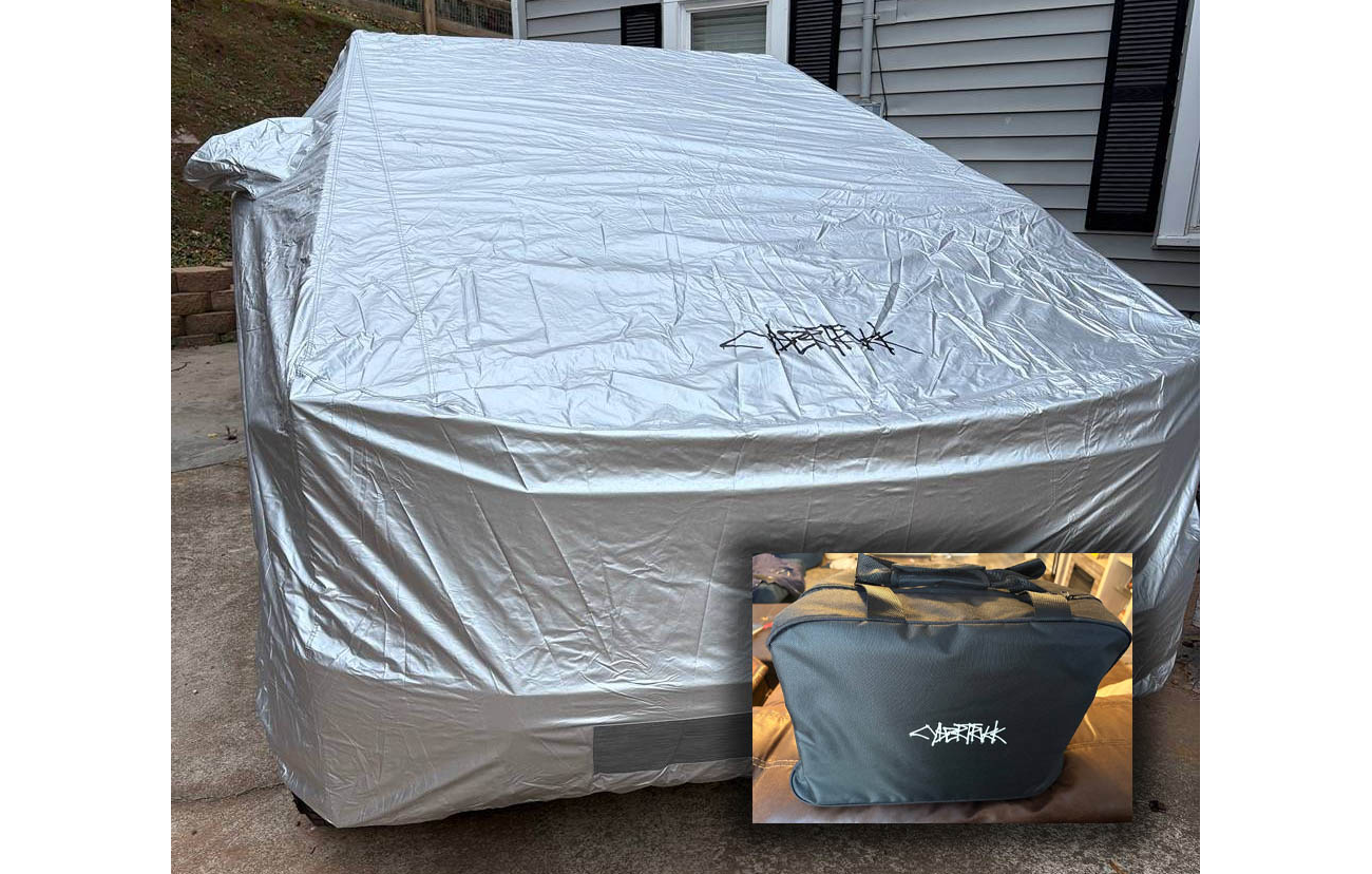 Cybertruck OEM Car Cover Installed - Review & Photos | Tesla Cybertruck ...