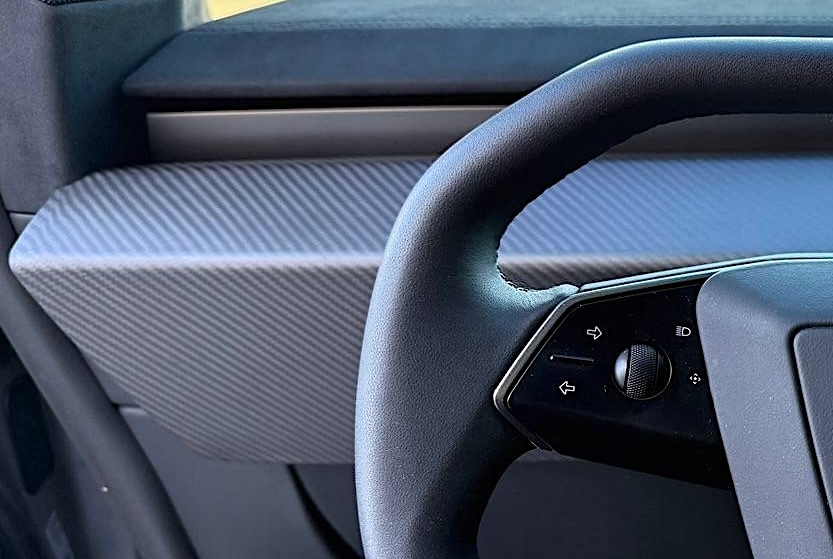 RPM Tesla Matte Carbon Fiber Lower Dash installed | Tesla Cybertruck ...