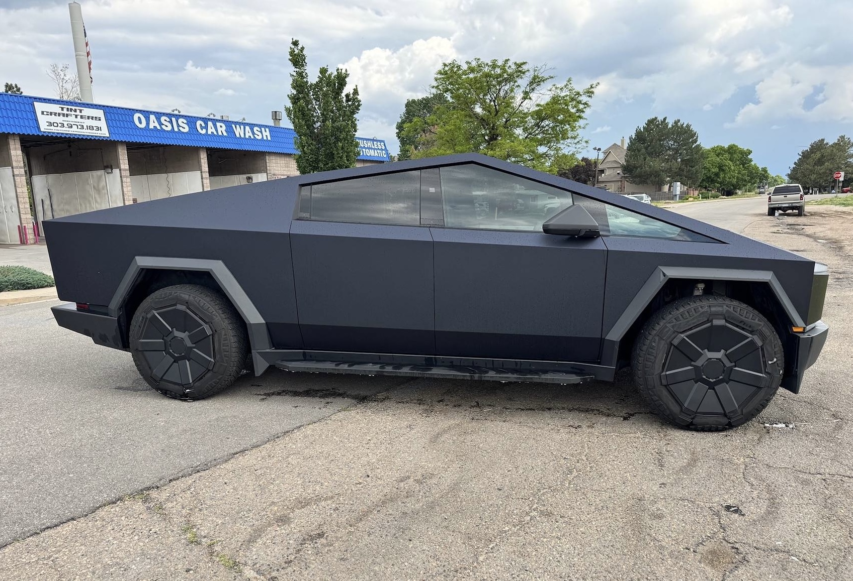 TWRAPS Matte Black Phantom Blue PPF wrap | Tesla Cybertruck Forum ...