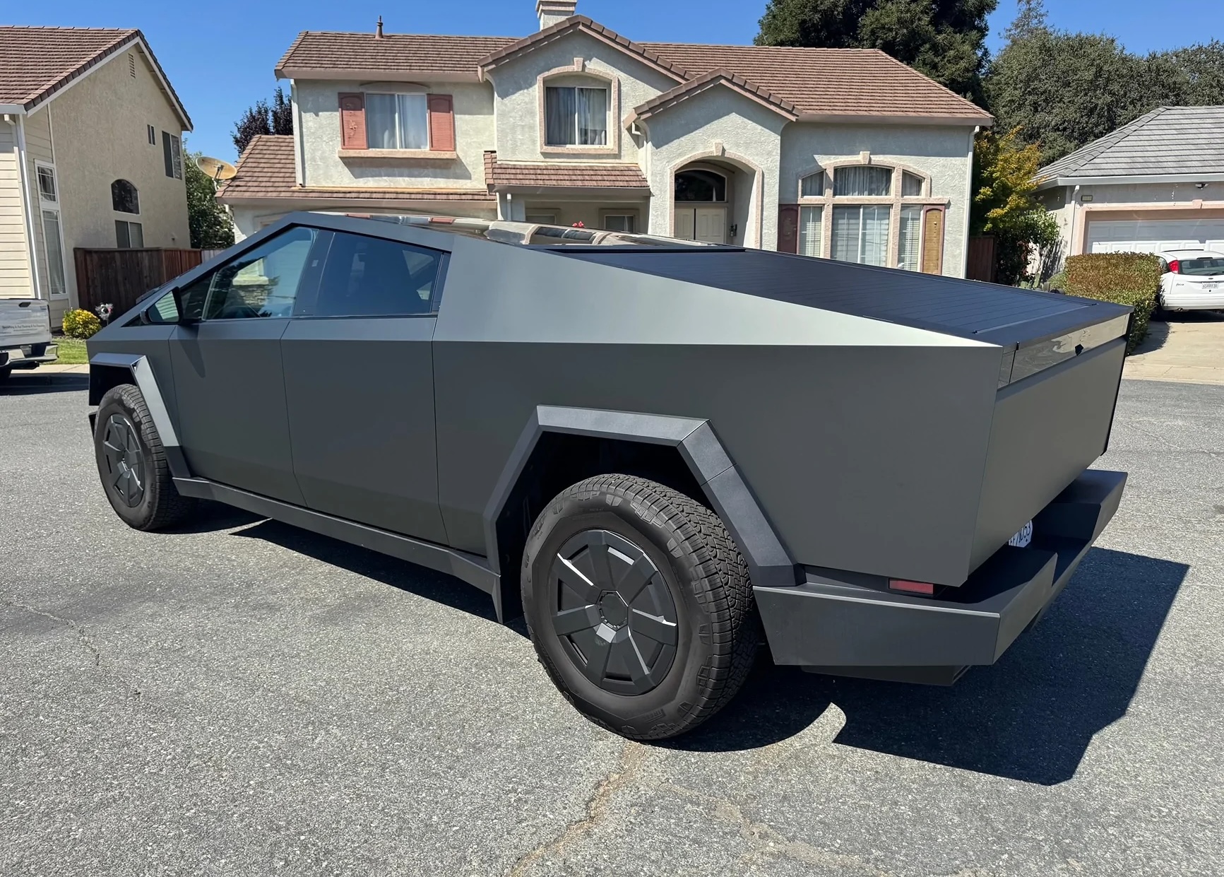 Cybertruck wrapped in TWRAPS Matte Mysterious Green | Tesla Cybertruck ...