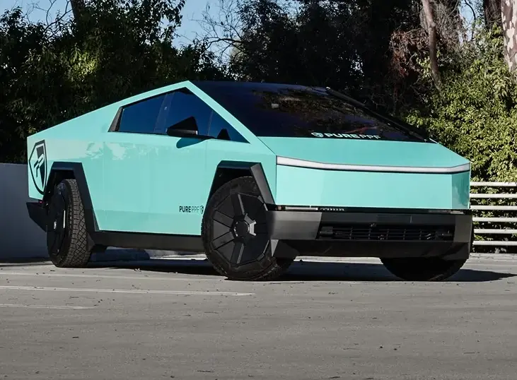 Pure PPF Teal Topaz Wrap Cybertruck by Diamond Auto Salon | Tesla ...