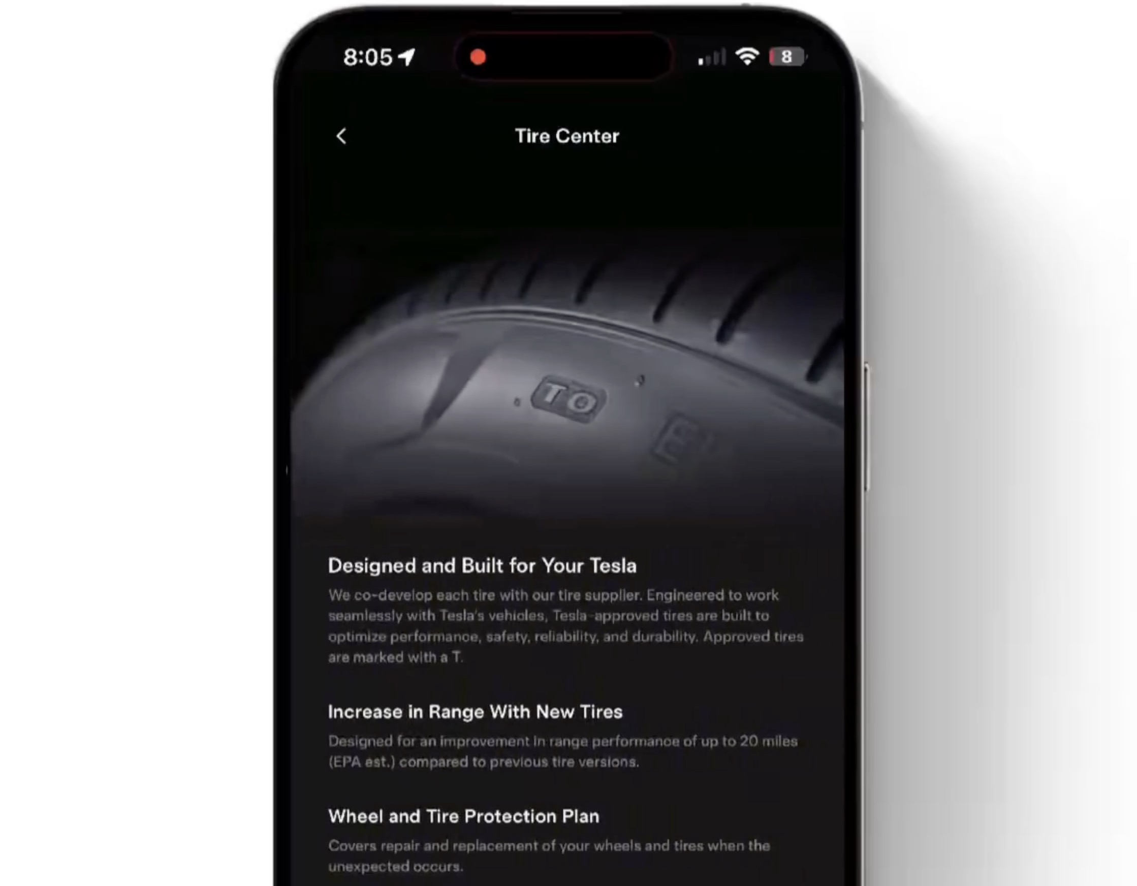 Tire replacement can now be ordered directly in Tesla App (Service Tab ...