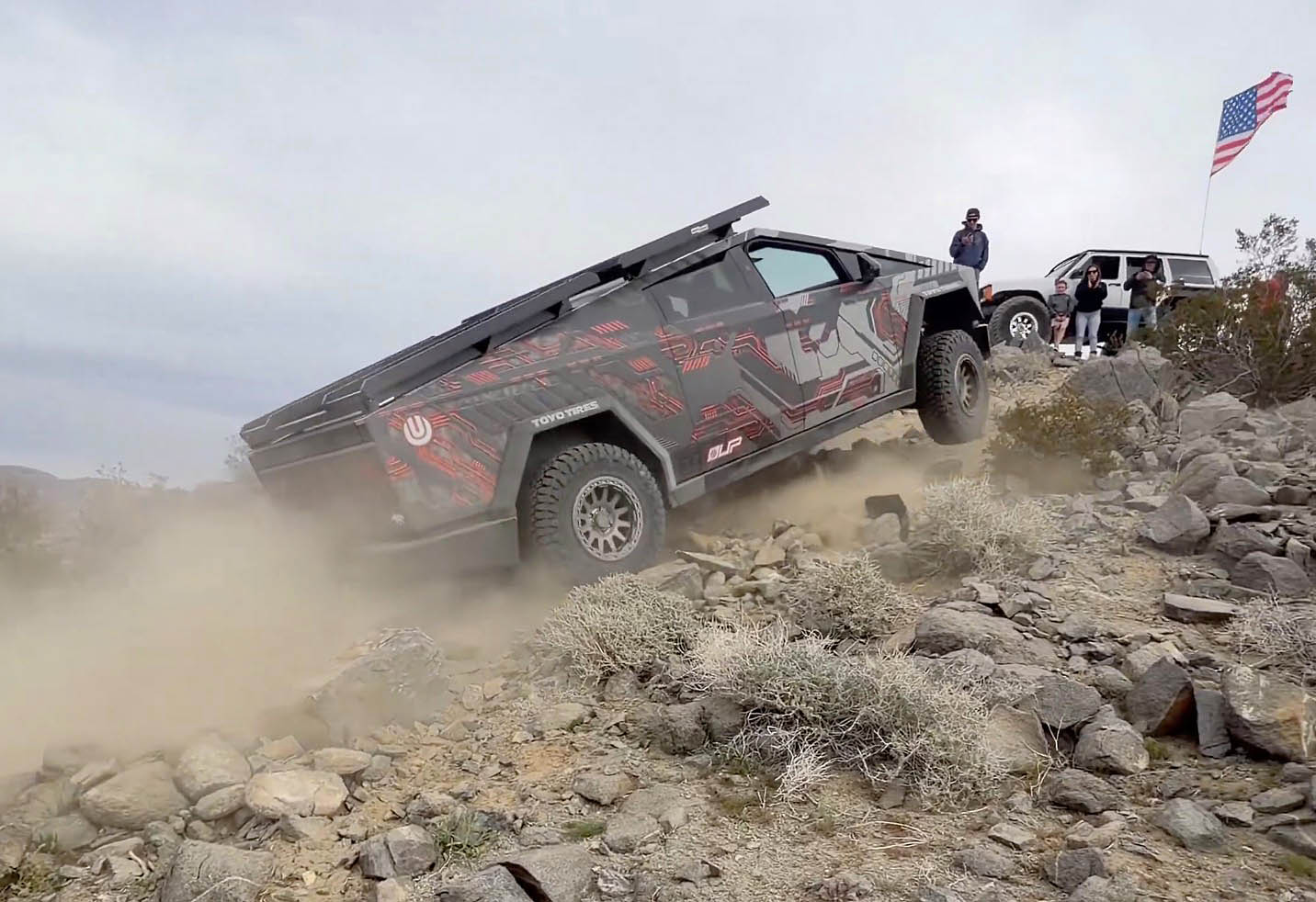 Modified Cybertruck tackles King of Hammers climb | Tesla Cybertruck ...